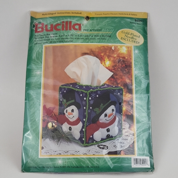 Bucilla | Holiday | Nos Vtg 999 Bucilla Christmas Peeking Snowman Felt ...